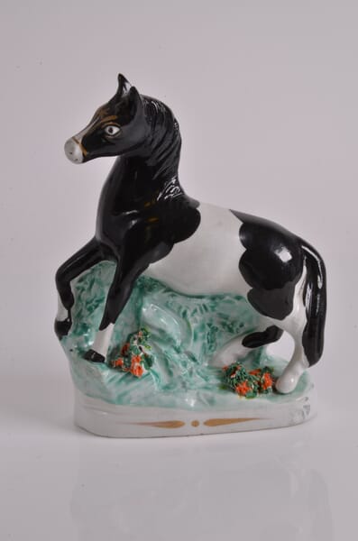 A Pair of Circus Performing Ponies - Staffordshire Figures